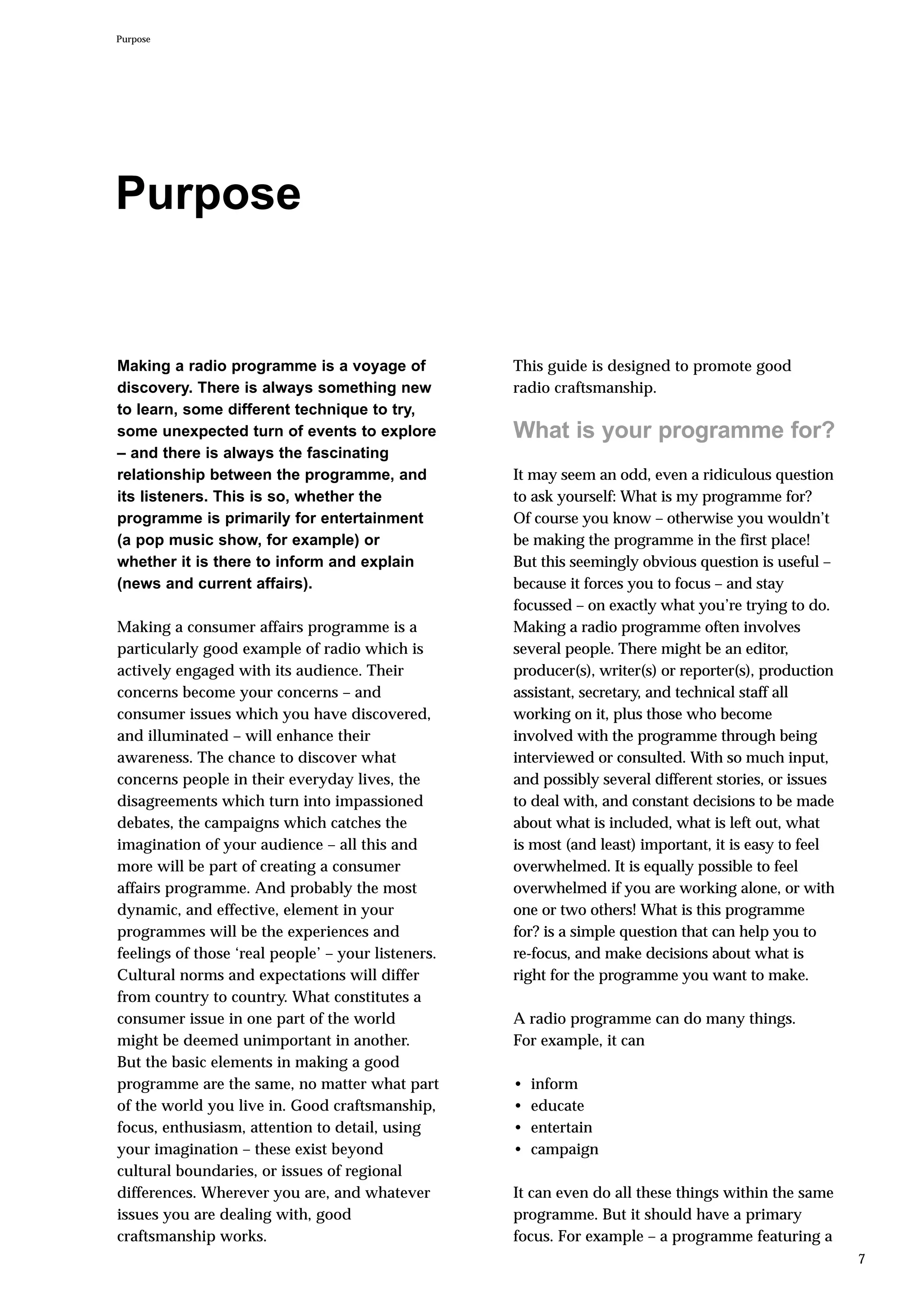 Guidelines for radio programme production | PDF