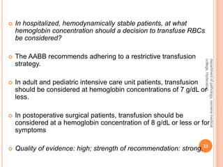 Guidelines for rational use of blood | PPTX