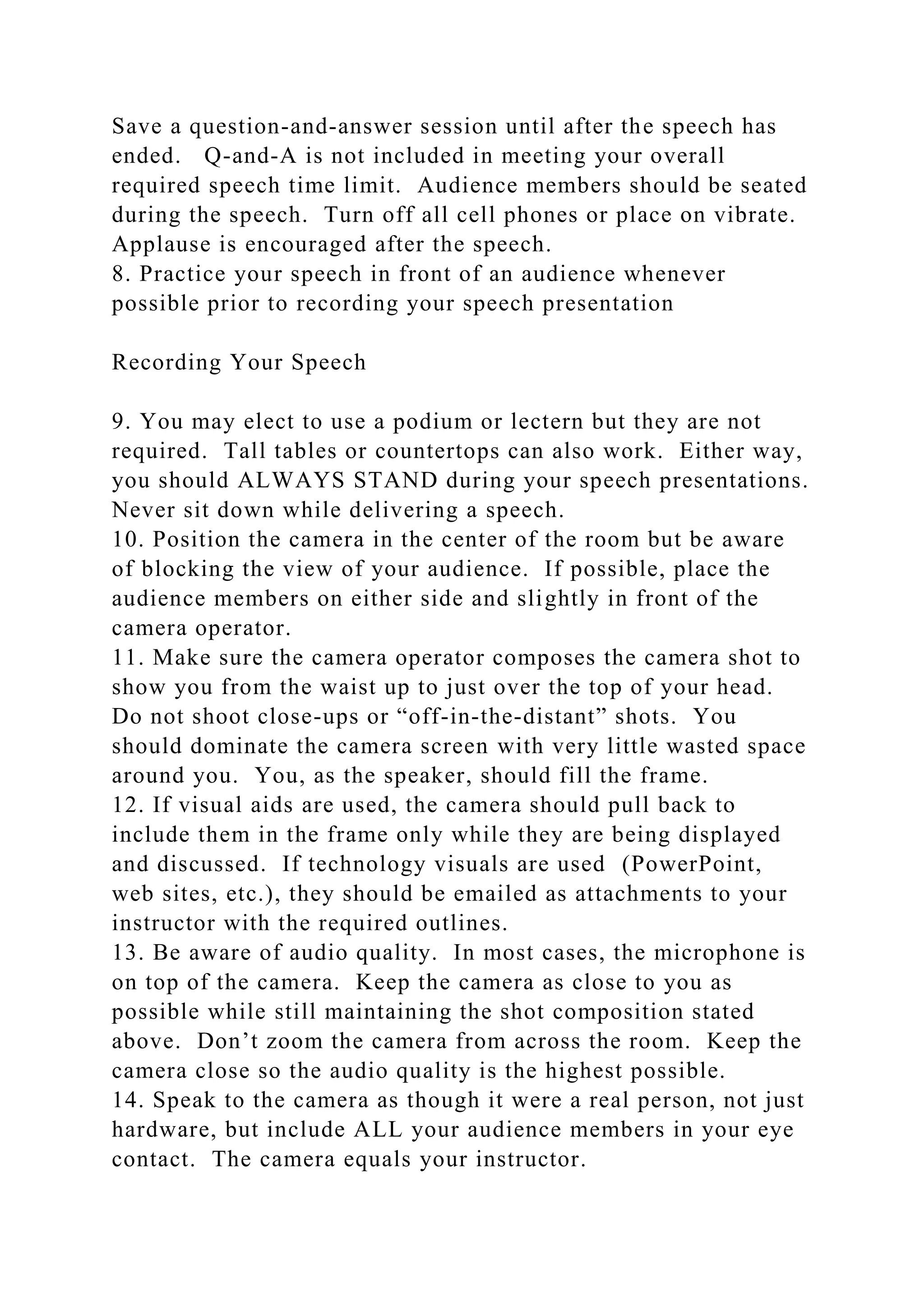 Guidelines for Recording SpeechesUse the list below as a chec.docx