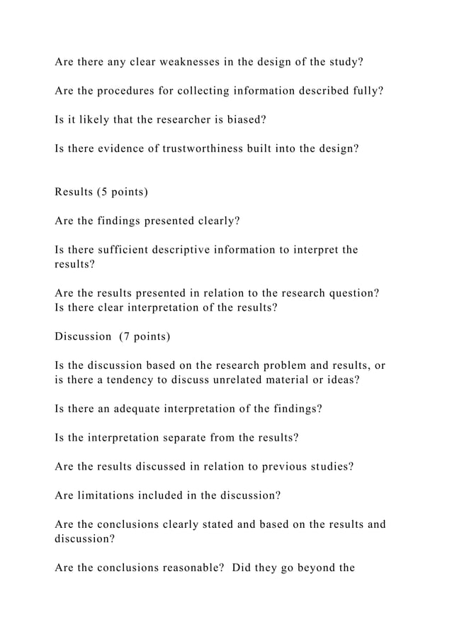 GUIDELINES FOR RESEARCH ARTICLE CRITIQUE-QualCritiques written o.docx