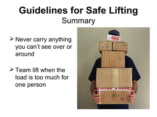 Guidelines for safer lifting | PPT