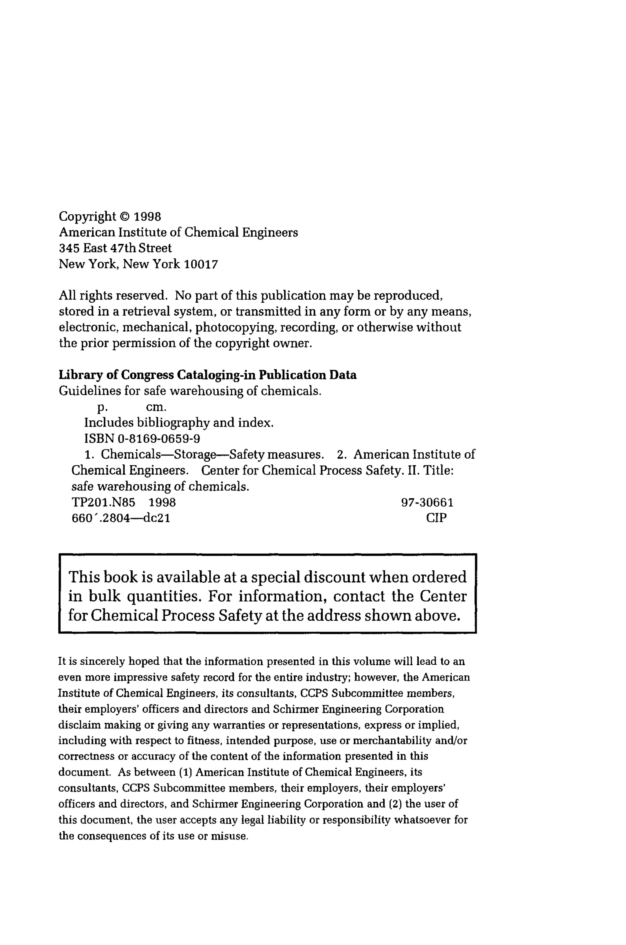 Guidelines for safe warehousing of chemicals | PDF