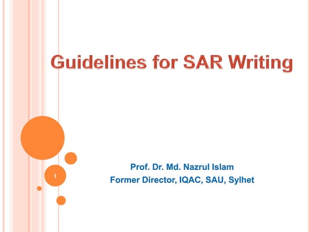 Guidelines for SAR Writing | PPT | Postgraduate Education | College ...
