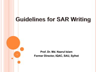 Guidelines for SAR Writing | PPT