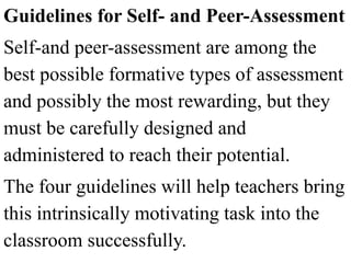 Guidelines for self and peer-assessment | PPTX