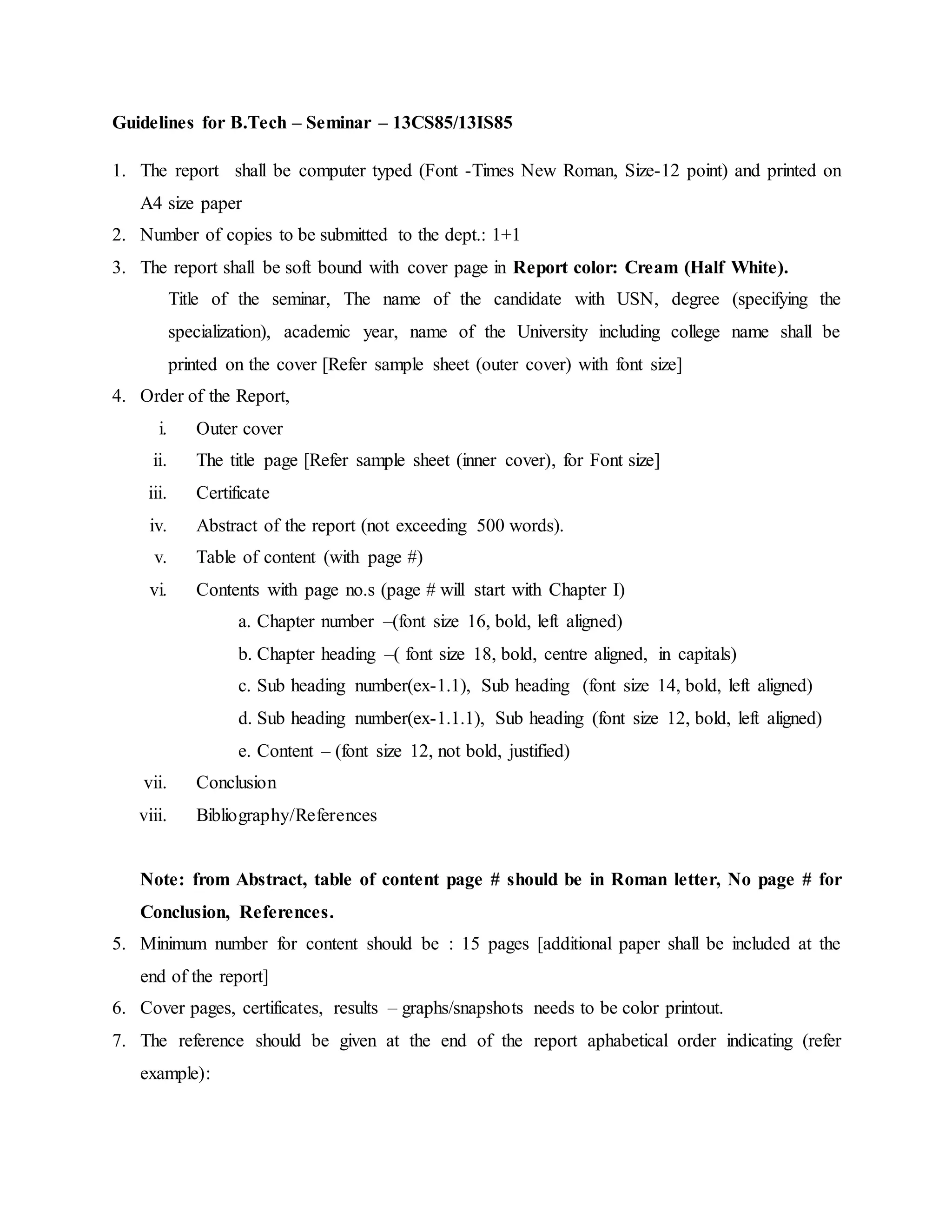 Guidelines for seminar report (1) | DOCX