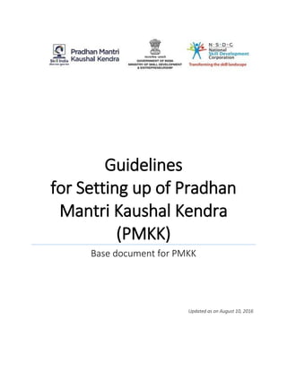 Guidelines for setting up of pradhan mantri kaushal kendra ( PMKK ) | PDF