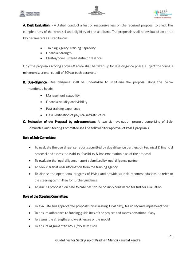 Guidelines for setting up of pradhan mantri kaushal kendra ( PMKK )