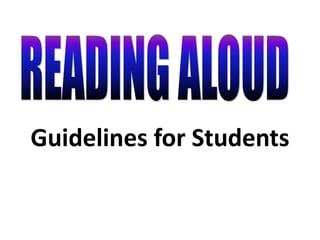 Oral Reading Guidelines for Primary Students | PPTX