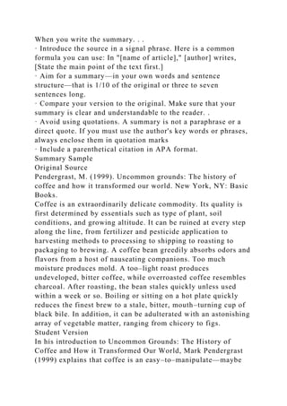 Guidelines for Summarizing SourcesMost students do not realize t.docx