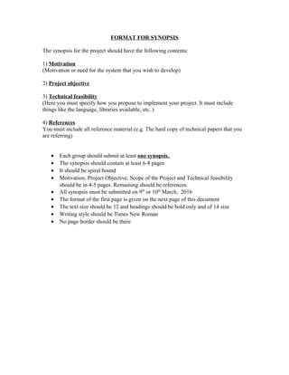 Guidelines for synopsis_presentation | PDF