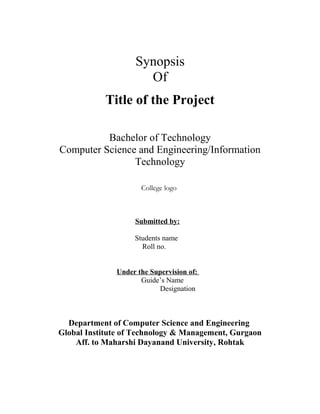 Guidelines for synopsis_presentation | PDF