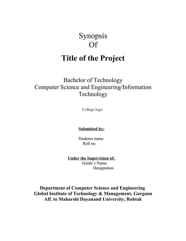 Guidelines for synopsis_presentation | PDF