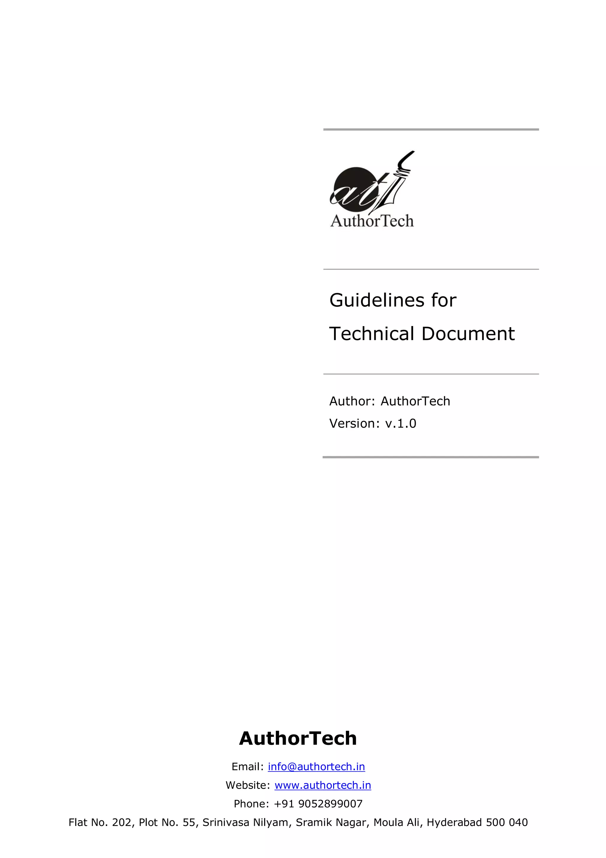 Guidelines for technical writing documents | PDF