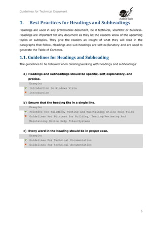 Guidelines for technical writing documents | PDF