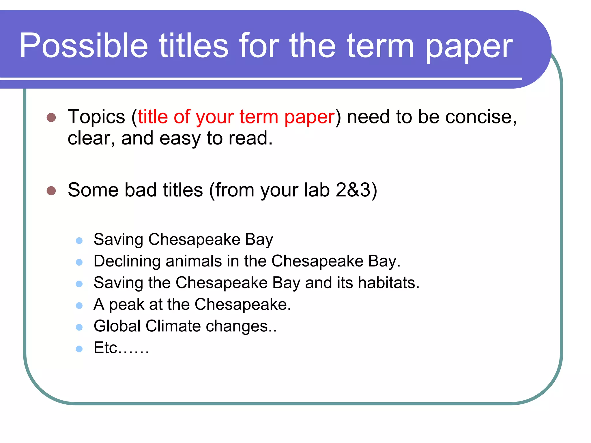 Guidelines for term paper | PPT