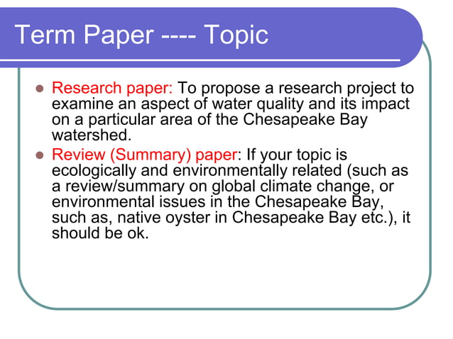 Guidelines for term paper | PPT