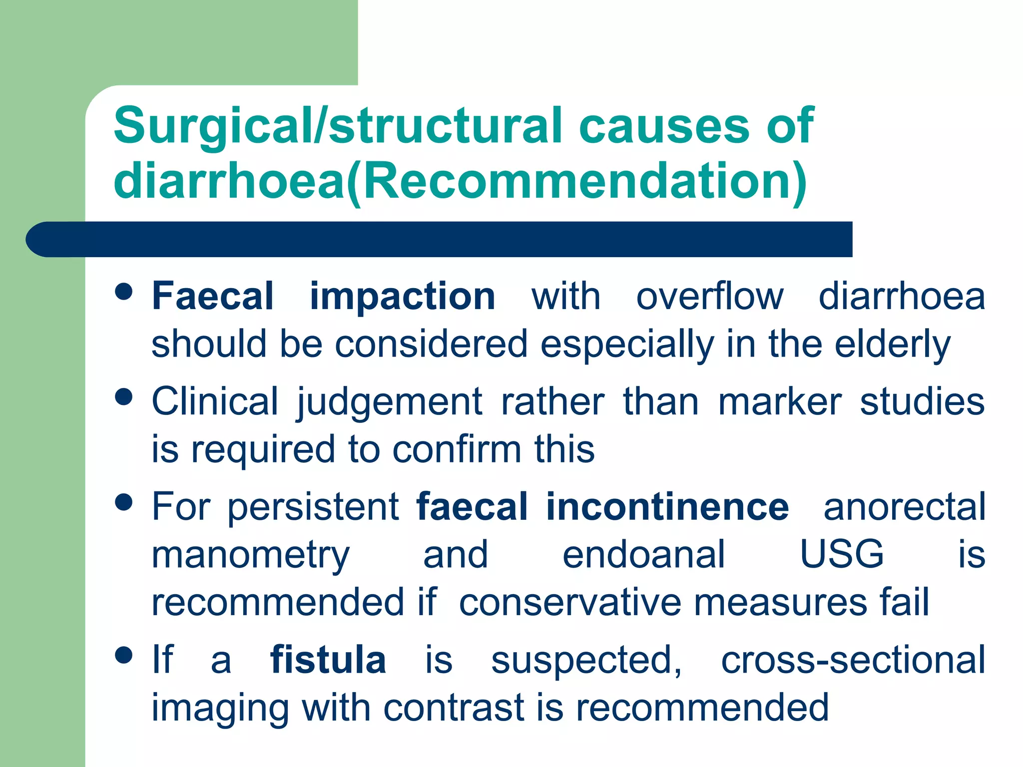 Guidelines for the investigation of chronic diarrhoea in | PPT