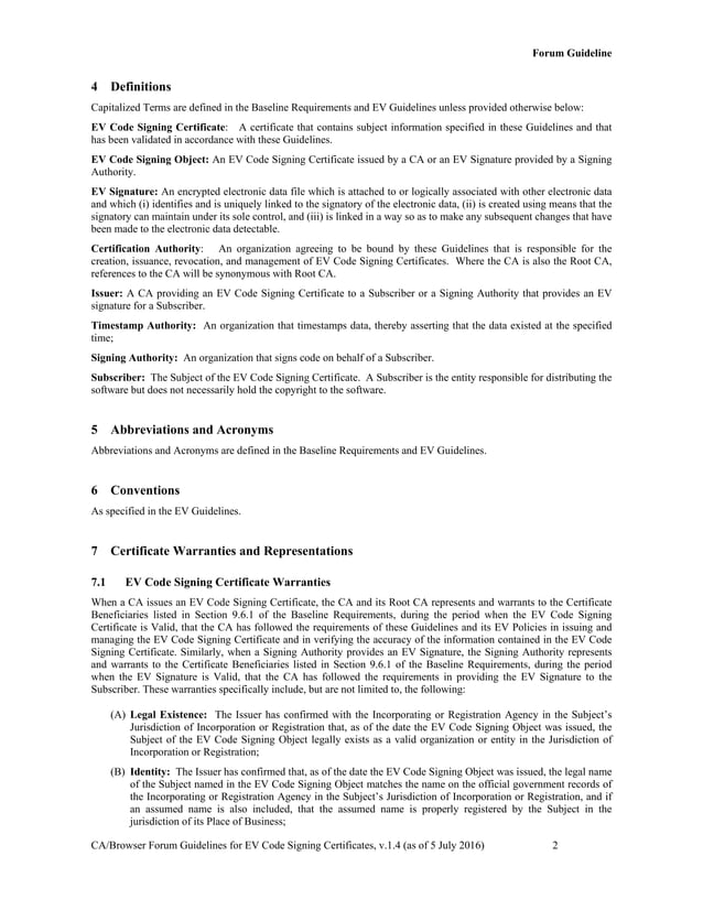 Guidelines For The Issuance And Management Of EV Code Signing Certificate | PDF