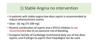 Antiplatelets in IHD, Dose Duration, DAPT vs SAPT | PPTX