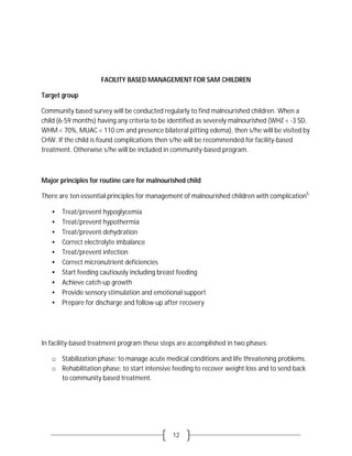 Guidelines for the management of severely acute malnourished children | PDF