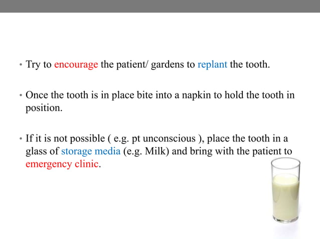 Guidelines for the management of avulsion | PPTX | Dental Health ...