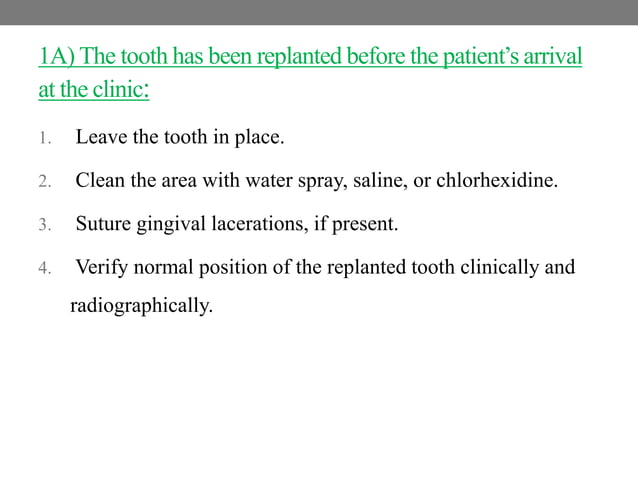 Guidelines for the management of avulsion | PPTX | Dental Health ...