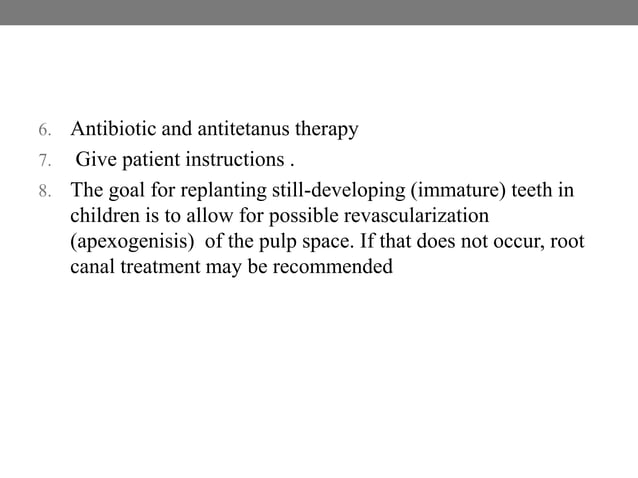 Guidelines for the management of avulsion | PPTX | Dental Health ...