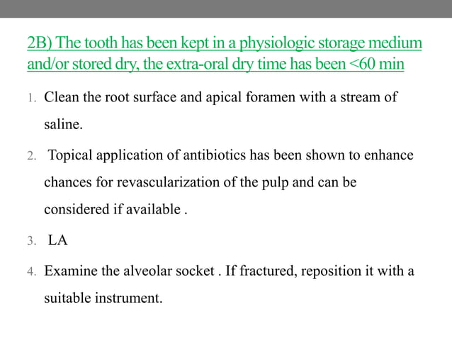 Guidelines for the management of avulsion | PPTX | Dental Health ...