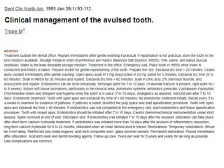 Guidelines for the management of traumatic dental injuries.ii.avulsion ...