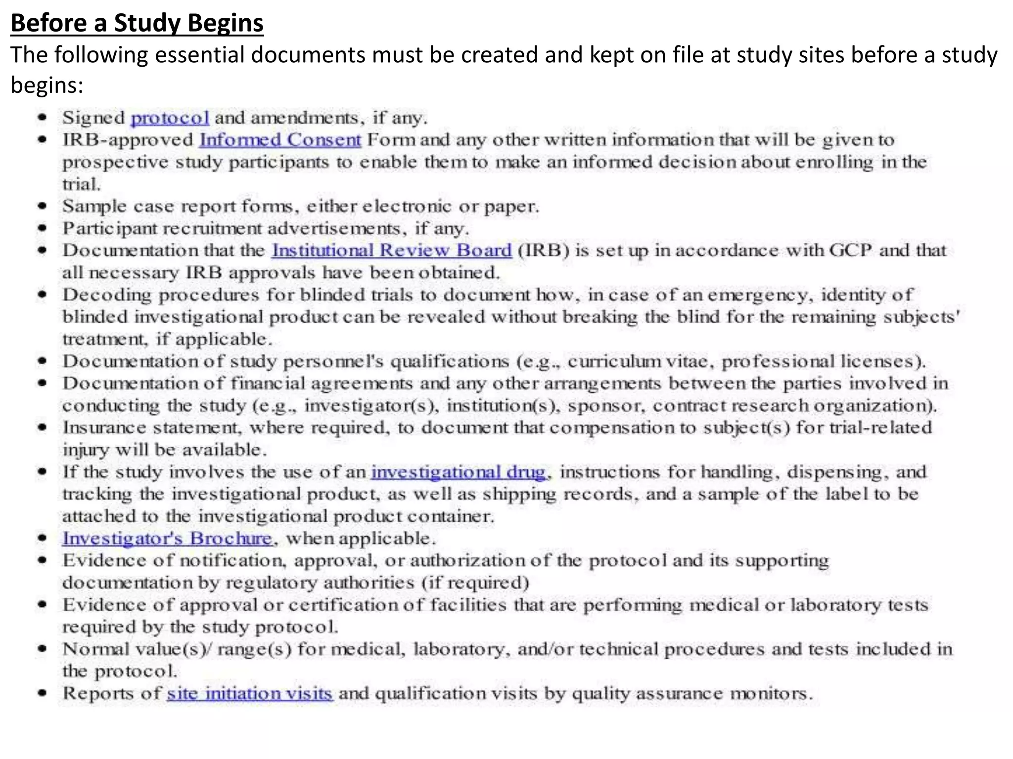 Guidelines for the preparation of protocol and documents in clnical trials | PPTX