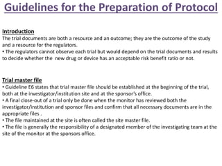 Guidelines for the preparation of protocol and documents in clnical ...