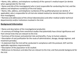 Guidelines for the preparation of protocol and documents in clnical ...