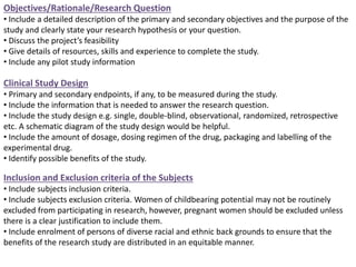 Guidelines for the preparation of protocol and documents in clnical ...