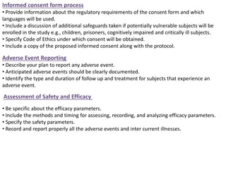 Guidelines for the preparation of protocol and documents in clnical ...