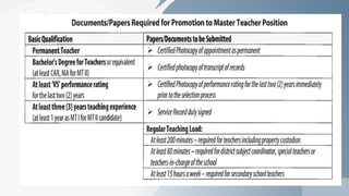 Guidelines for the reclassification and promotion to Master Teacher | PPTX