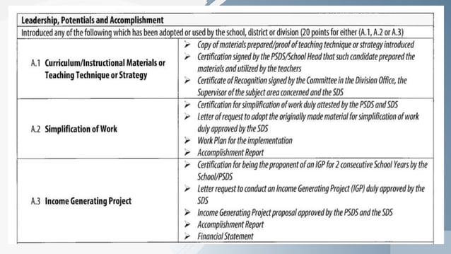 Guidelines for the reclassification and promotion to Master Teacher ...
