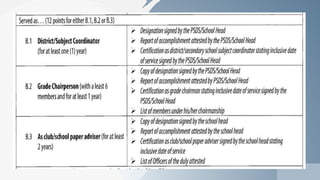 Guidelines for the reclassification and promotion to Master Teacher | PPTX