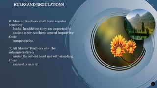 Guidelines for the reclassification and promotion to Master Teacher | PPTX