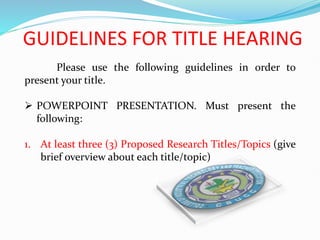 Guidelines for Title Hearing proposal.pptx