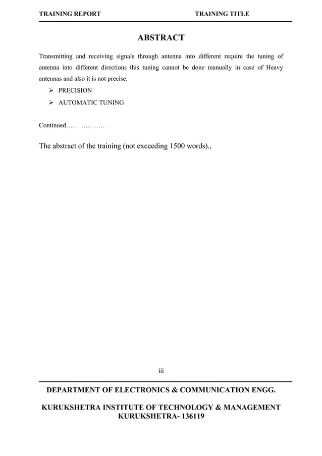 Guidelines for training | PDF