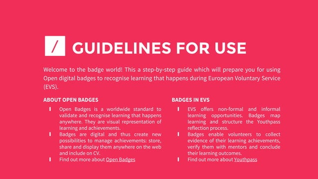 Guidelines for Using Open Badges in European Voluntary Service mobility ...