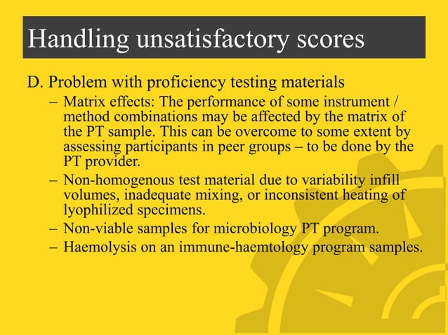 Guidelines for utilizing proficiency testing reports to improve quality ...