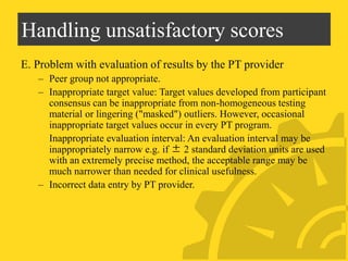 Guidelines for utilizing proficiency testing reports to improve quality ...