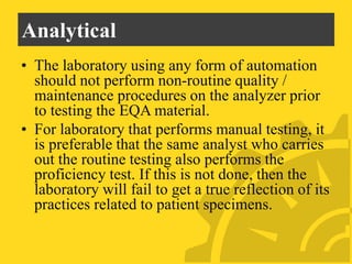 Guidelines for utilizing proficiency testing reports to improve quality ...