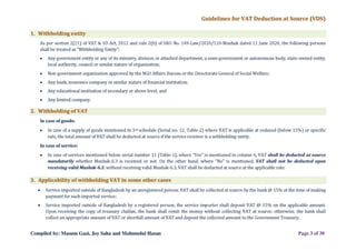 VDS Guidelines and VAT & SD rate for the FY 2021-2022 | PDF