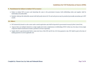 VDS Guidelines and VAT & SD rate for the FY 2021-2022 | PDF