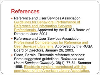 Guidelines for Virtual Reference Services Summary | PPTX | Internet ...