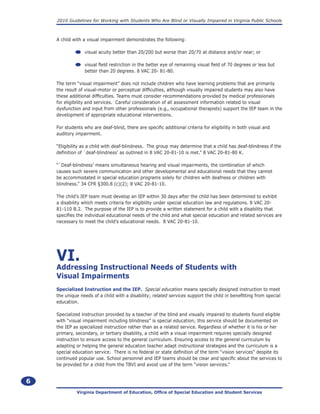 Guidelines for working with student who are blind or visually impaired ...