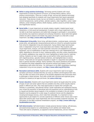 Guidelines for working with student who are blind or visually impaired ...